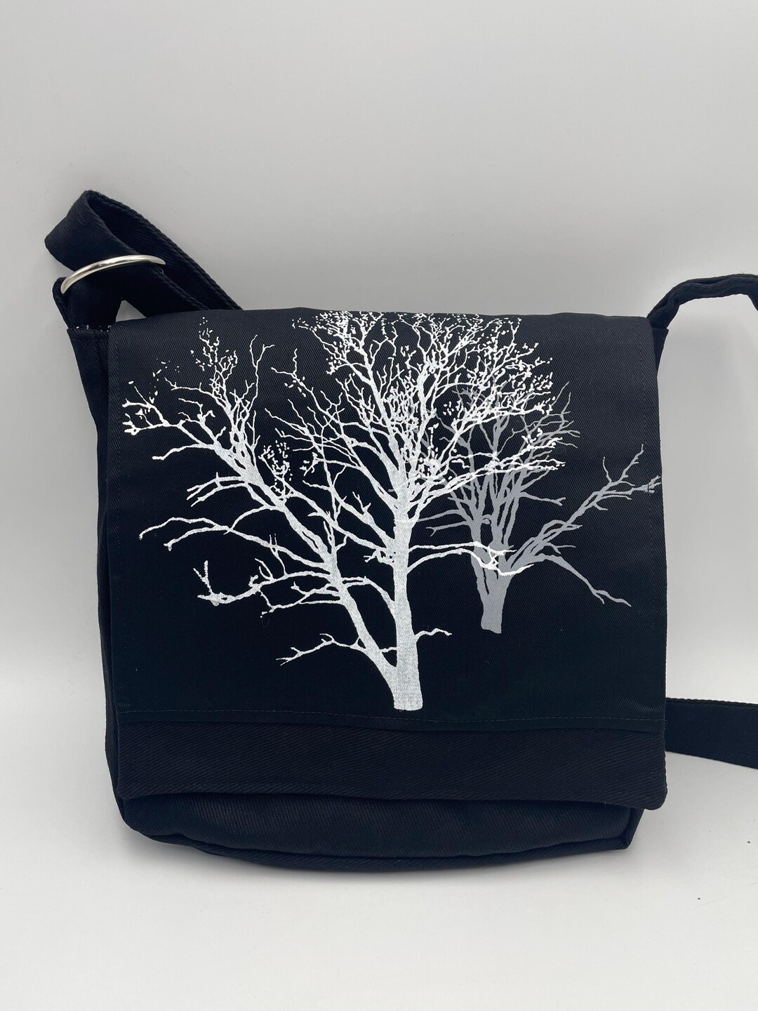 Sycamore and Walnut Tree Messenger Bag 10” Black - Etsy
