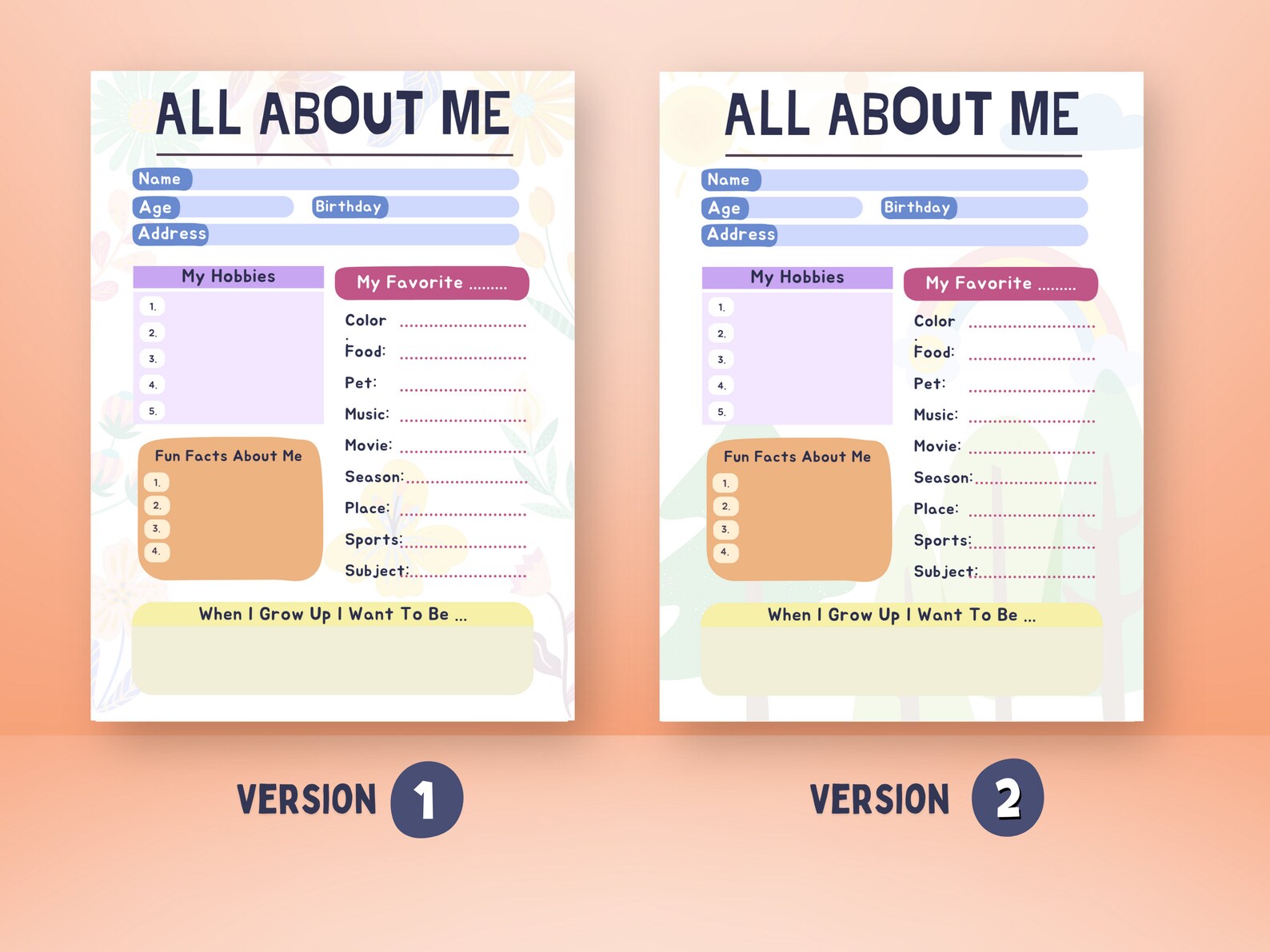 All About Me Student Printable, All About Me Kindergarten, All About Me ...