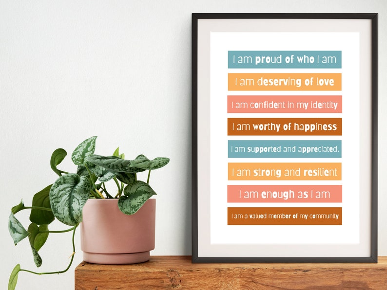 Printable Wall Art Affirmations for Kids, I Am Affirmations, Classroom ...