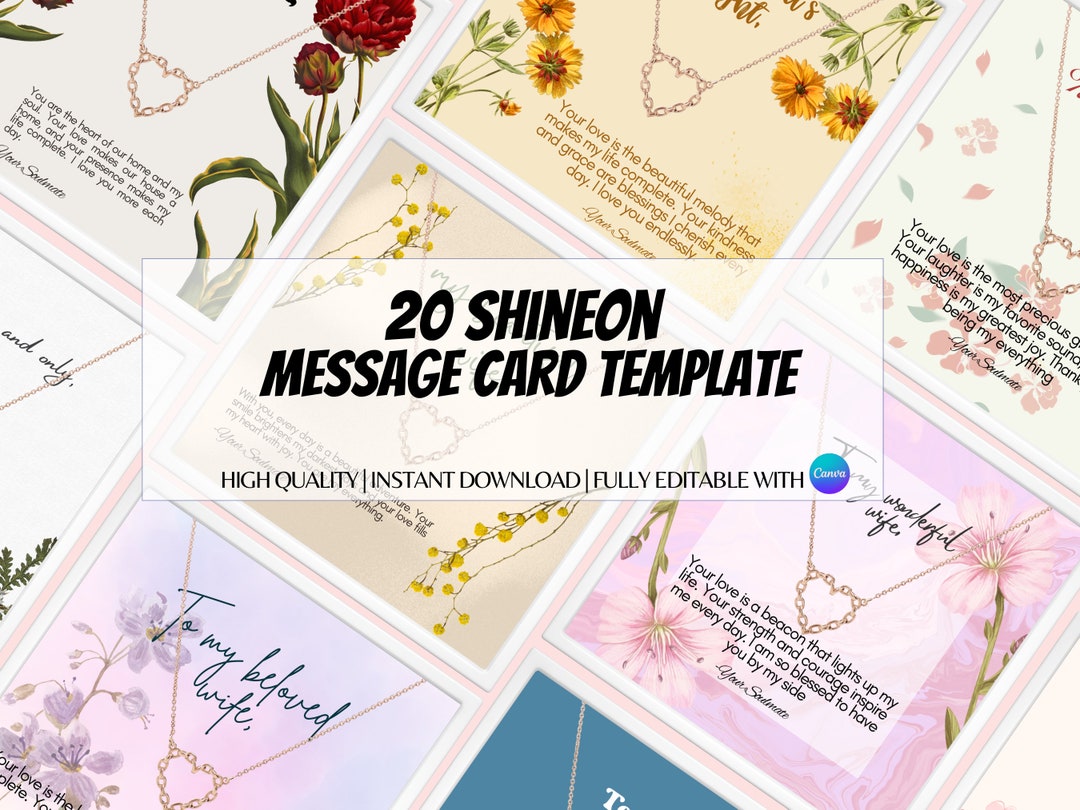 Shineon Message Card for Jewelry Template, Flower Design, Shineon ...