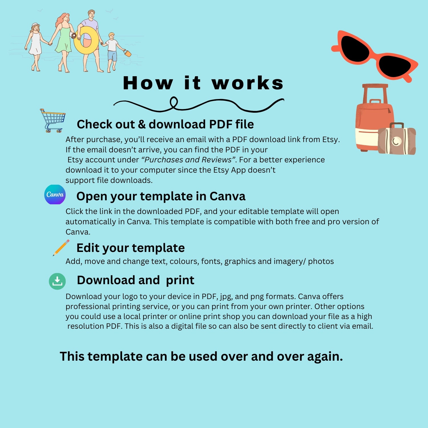 Summer Bucket List Printable, Summer Break Bucket List Template, Summer ...