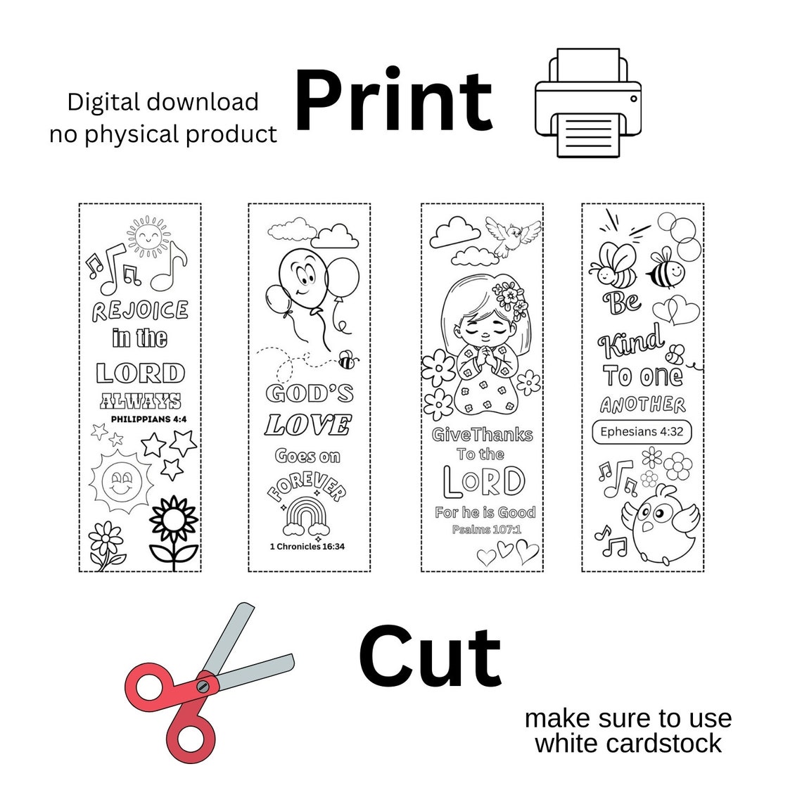 Bible Verse Bookmarks Activity Coloring for Children- With a Freebe ...
