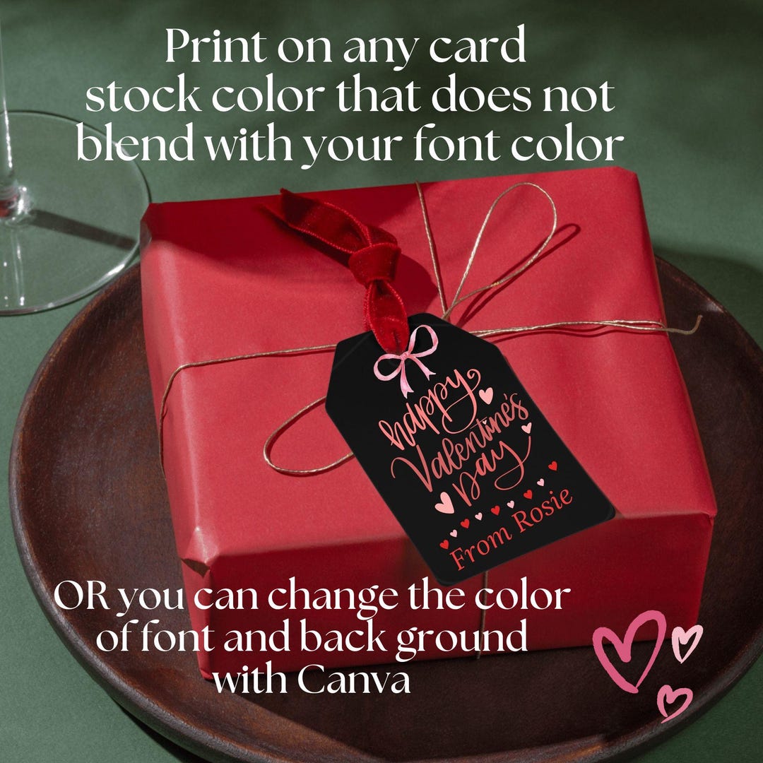 Editable Valentine's Day Gift Tag, Printable Tags for Treat Bags, Favor ...