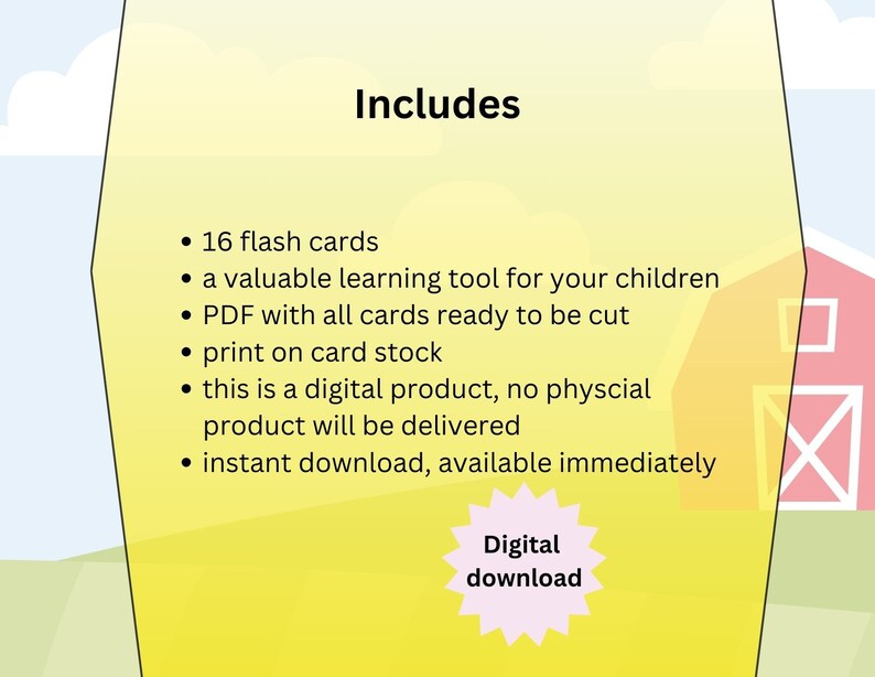 16 Farm Animals Flash Cards, Montessori Flashcards, Educational Cards ...