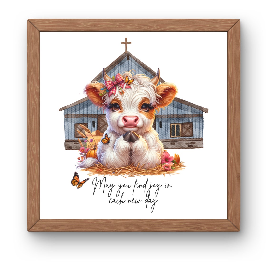 Praying Highland Cow Png, Fall Png, Cow Png, Digital Download, Cow ...