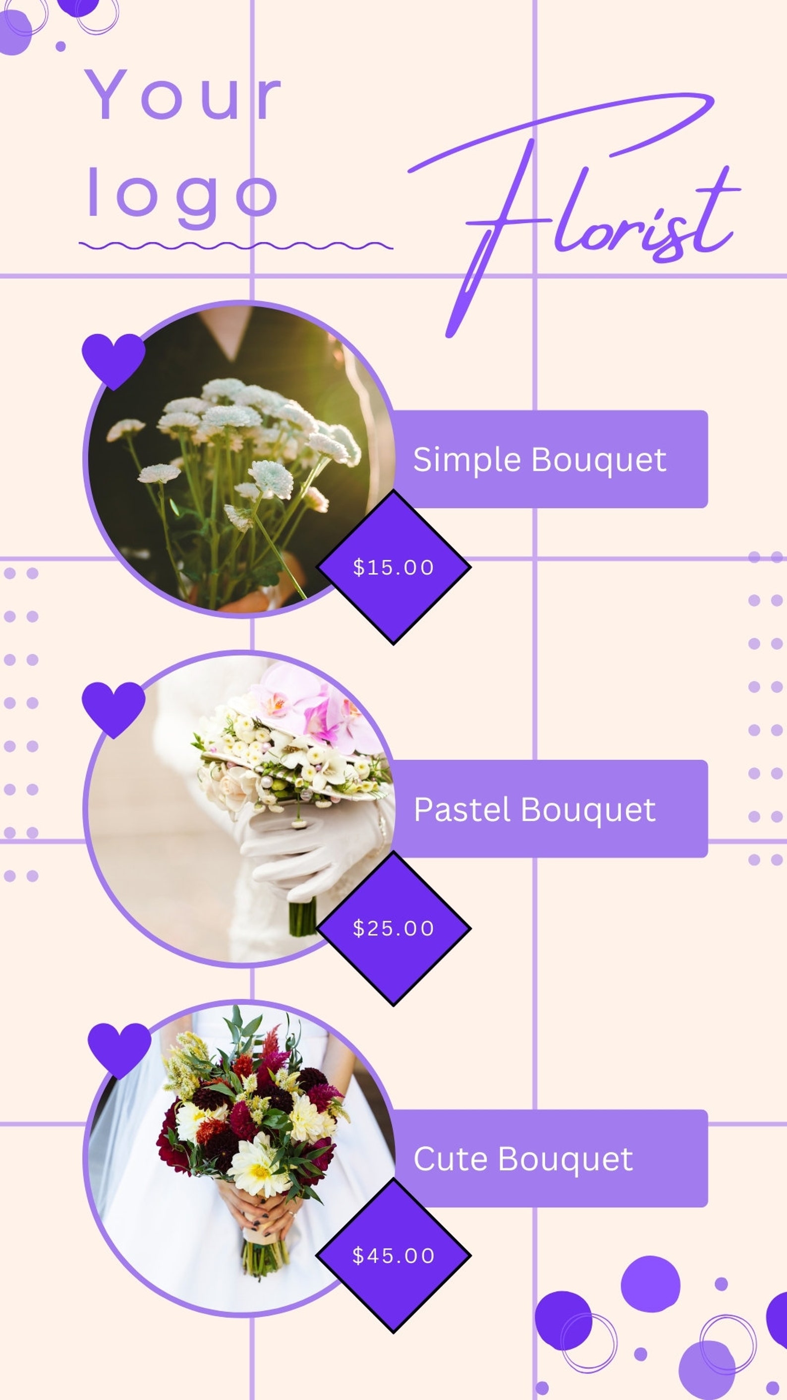 Editable Florist Price List Template, Floral Pricing (1080x1920 Px) - Etsy