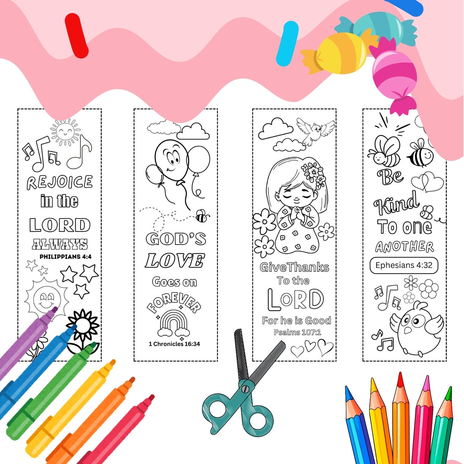 Bible Verse Bookmarks Activity Coloring for Children- With a Freebe ...