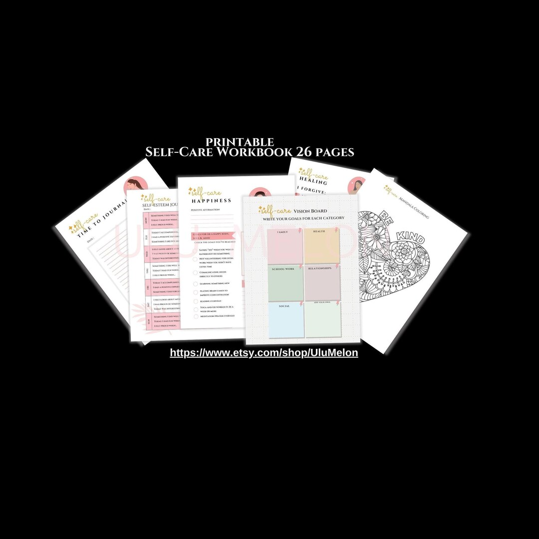 Digital Self-care Workbook, Printable Mental Health, Teen Self-care ...