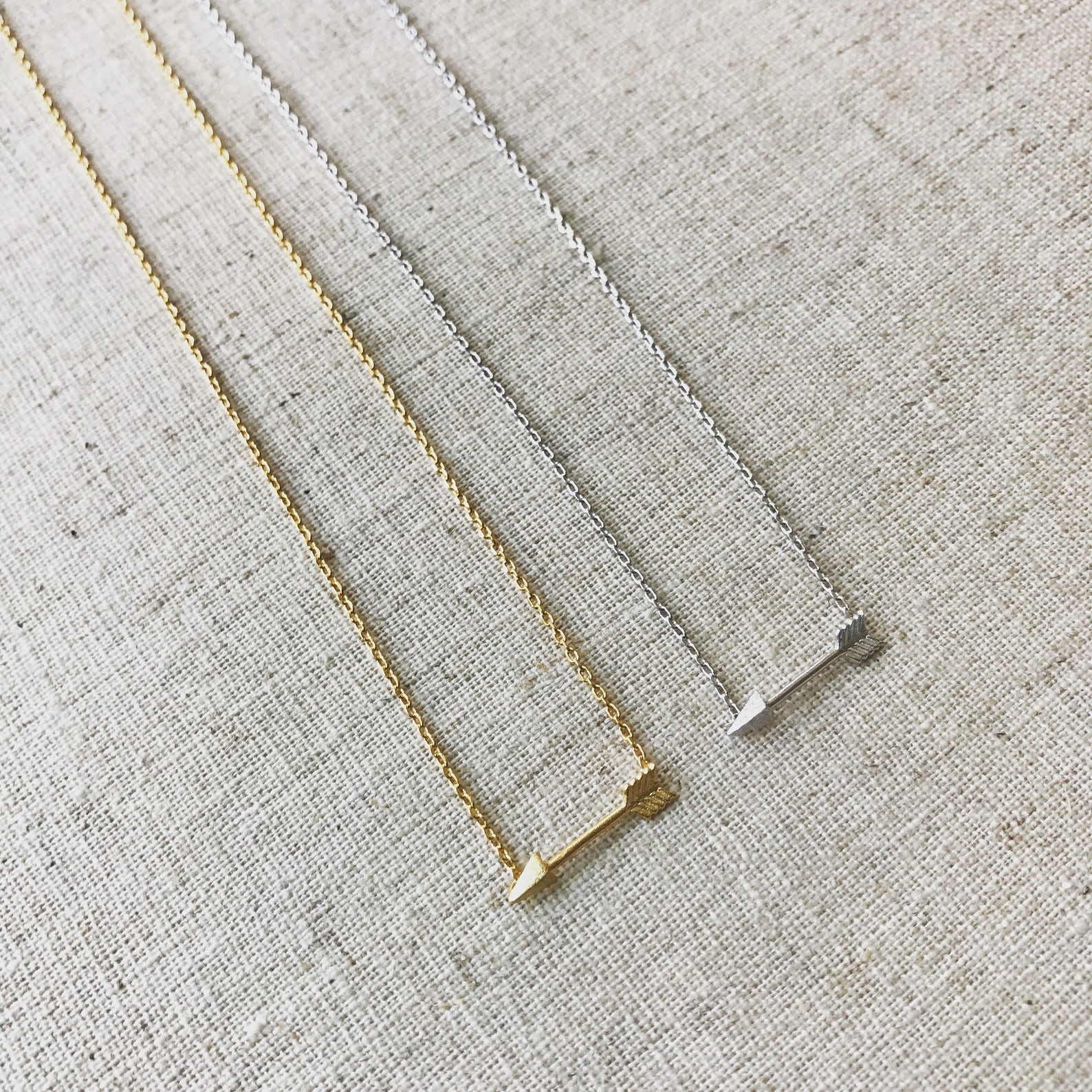 Aim Far Simple Arrow Necklace in Silver or Gold - Etsy