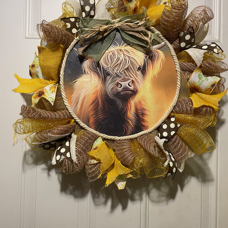 Cow Mesh Wreath - Etsy
