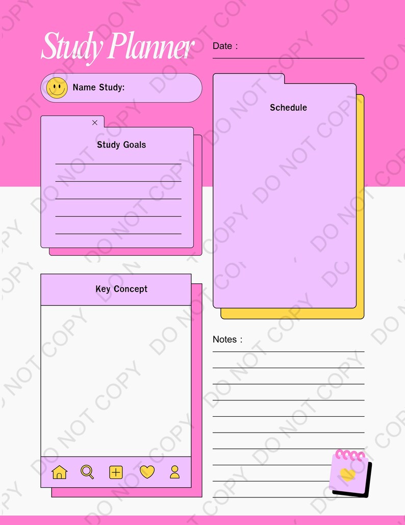 Study Planner | Instant Download | Printable | Daily Planner Template ...