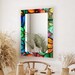Colorful Floral Mirror Art Decor Tempered Glass Mirror Wall Decor for ...