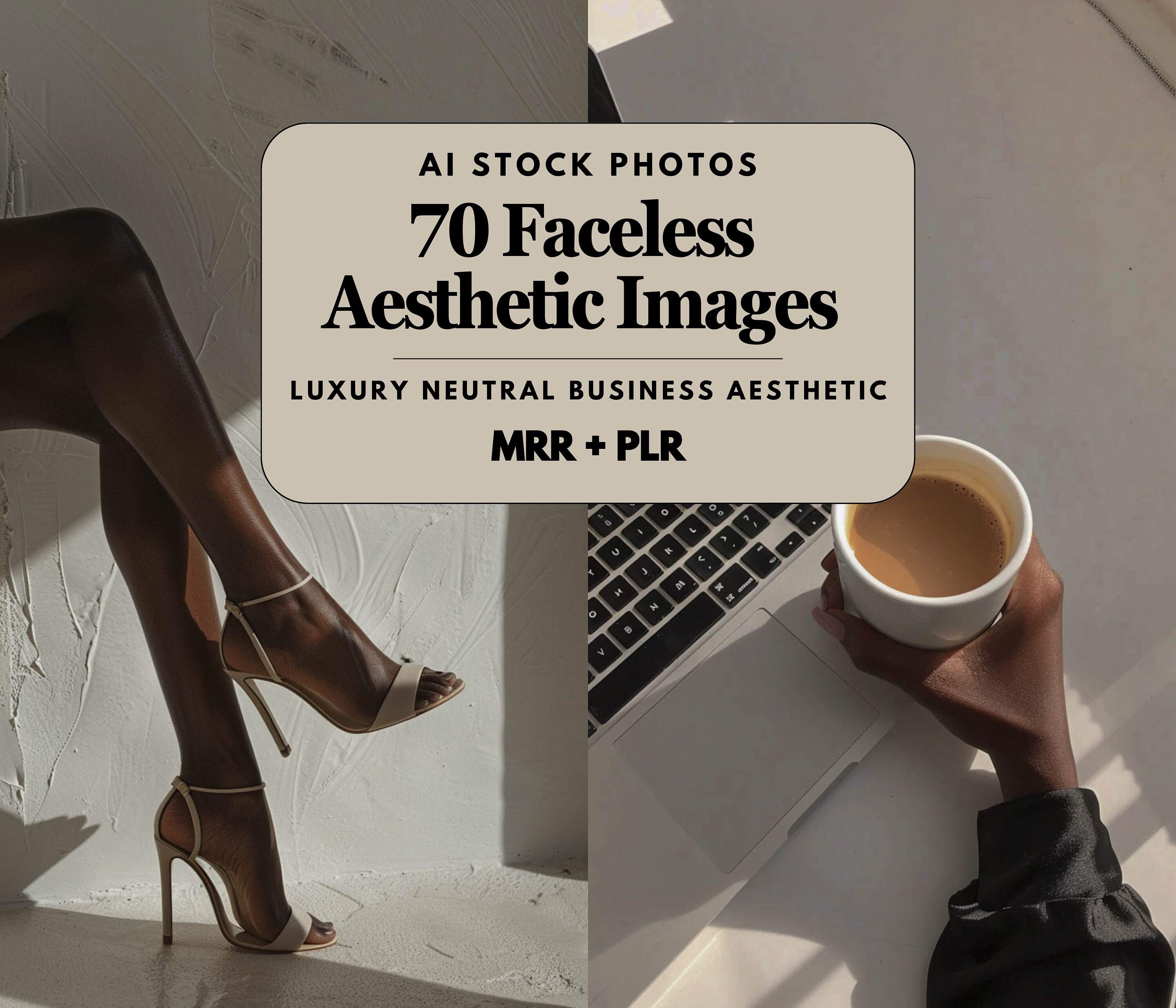 Aesthetic Faceless Melanin AI Stock Images Digital Faceless Marketing ...