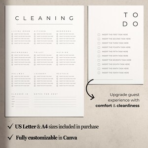 Airbnb Cleaning Checklist Bundle for Airbnb Host Customizable Checklist ...