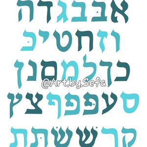 Aleph Bet Chart | Hebrew Alphabet | Alef Bet | Alef Beis Poster ...