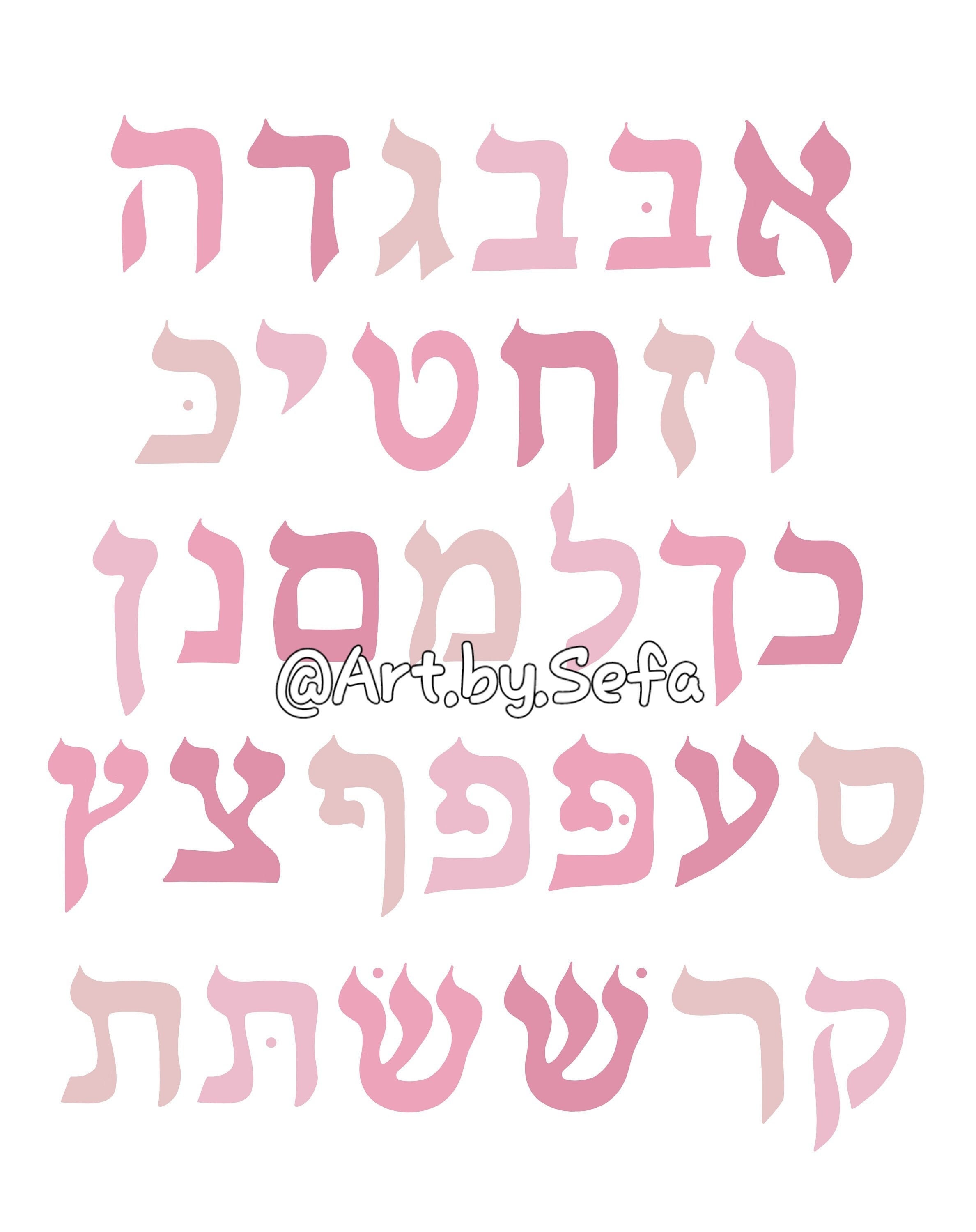 Aleph Bet Chart | Hebrew Alphabet | Alef Bet | Alef Beis Poster ...