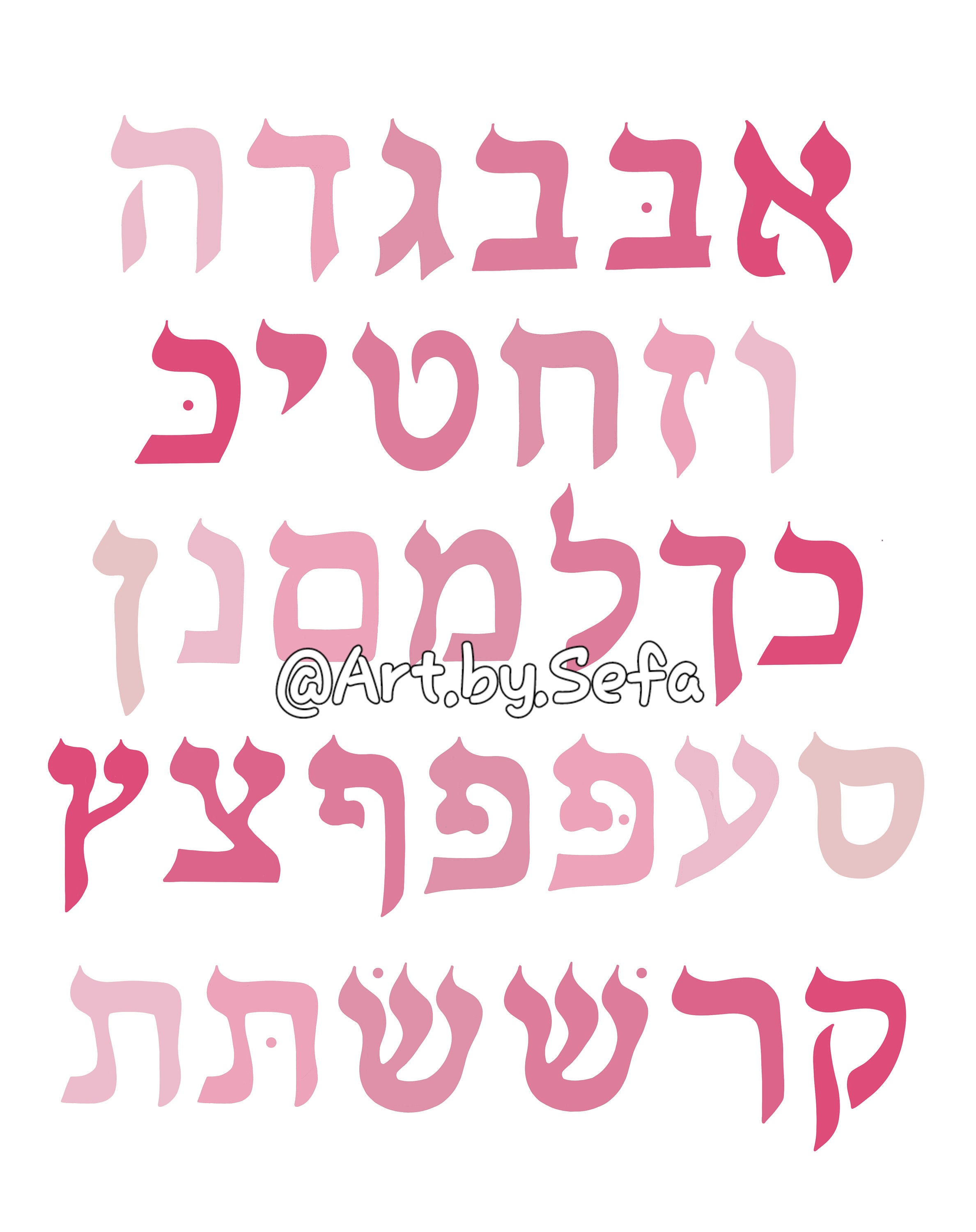 Aleph Bet Chart | Hebrew Alphabet | Alef Bet | Alef Beis Poster ...