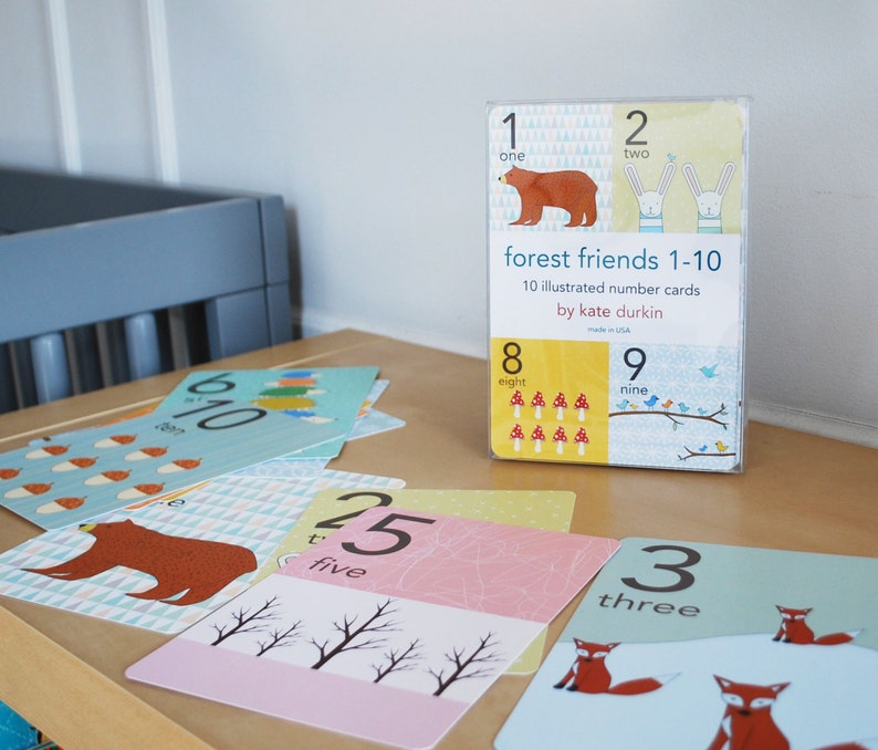 Forest Numbers Counting Card Set Nursery Wall Cards Numbers | Etsy