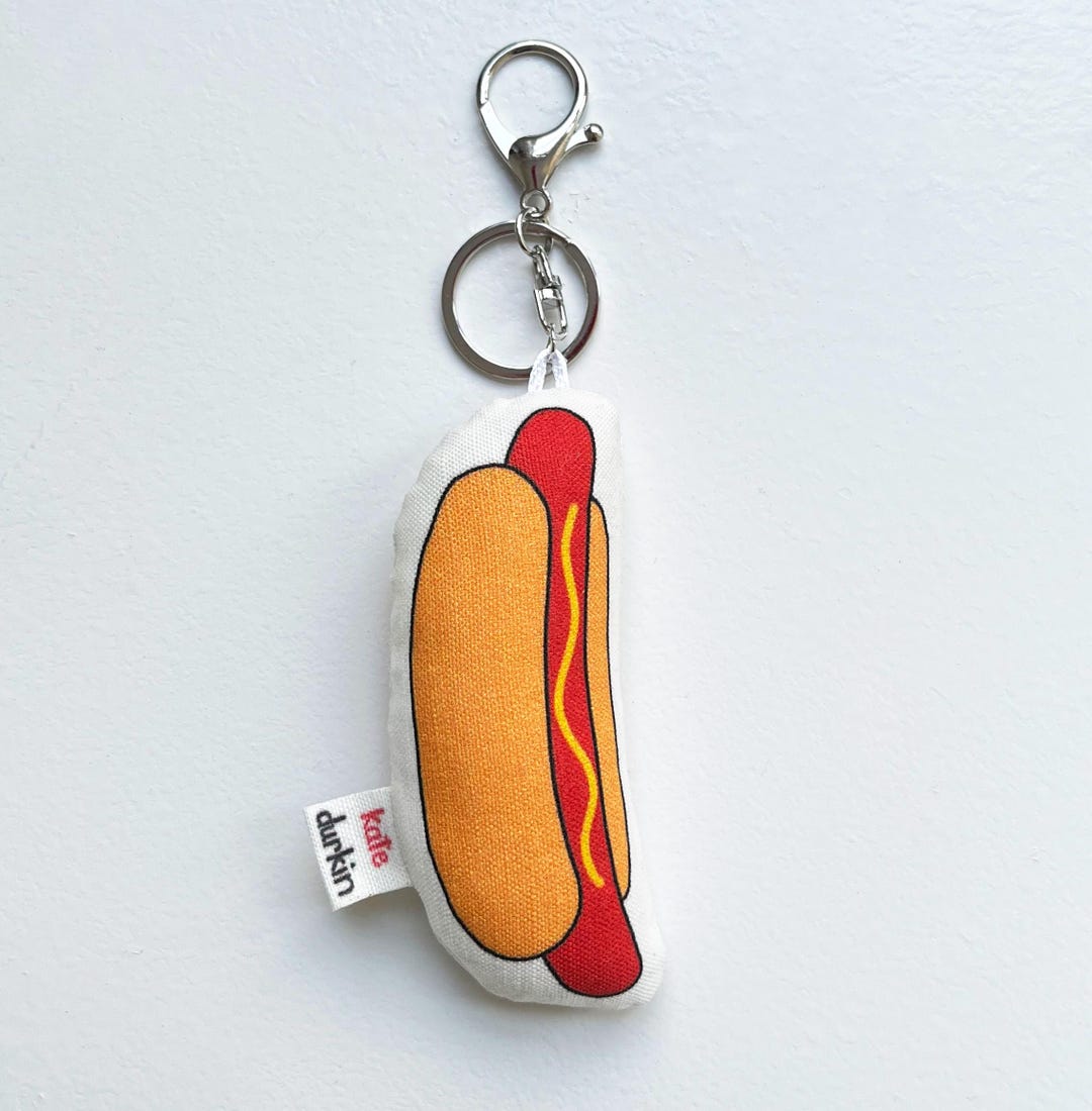Hot Dog Soft Key Chain Bag Charm - Etsy