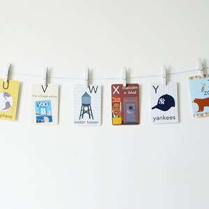 NYC Alphabet Card Set, Nursery Wall Cards, New York City Alphabet Flash ...