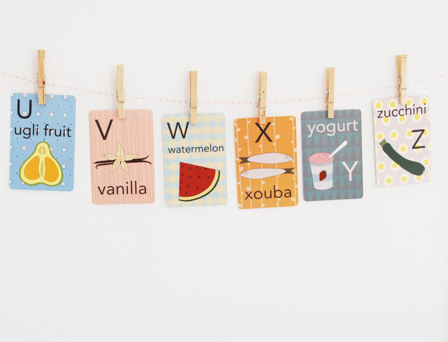 Food Alphabet Card Set Nursery Wall Cards Food Alphabet - Etsy