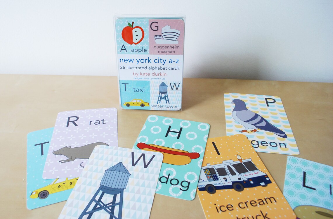 NYC Alphabet Card Set Nursery Wall Cards New York City - Etsy