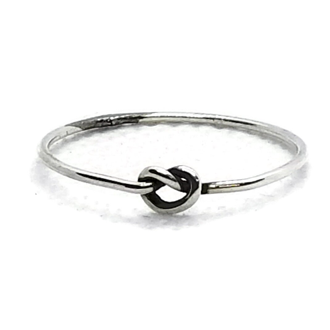 Small Sterling Silver Knot Stacking Ring Delicate ring | Etsy