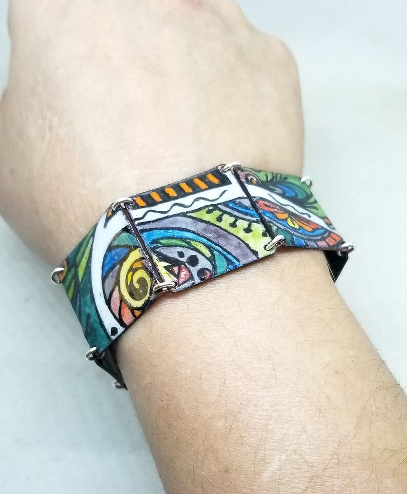 Hand-painted Vitreous Enamel Handmade Bracelet Colors of | Etsy