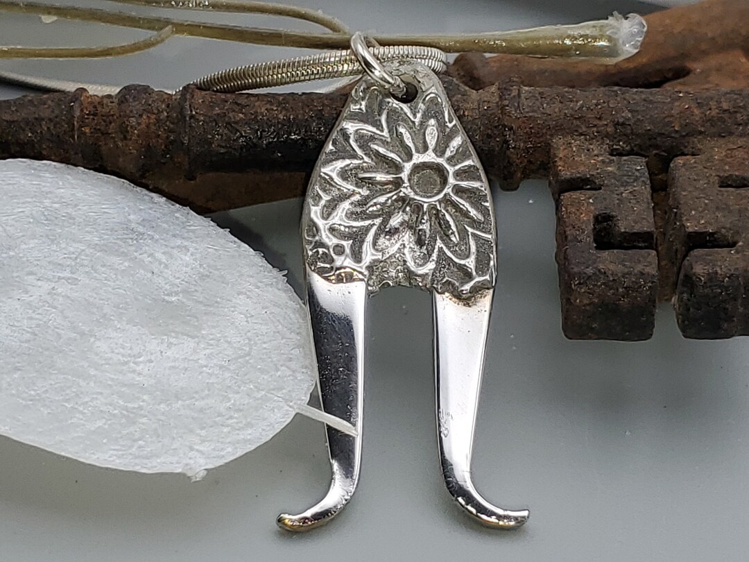 Vintage Repurposed Silver-plated Solder Stamped Fork Pendant, Upcycled ...