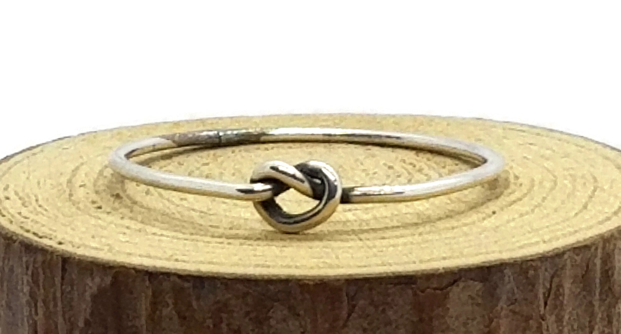 Small Sterling Silver Knot Stacking Ring Delicate ring | Etsy