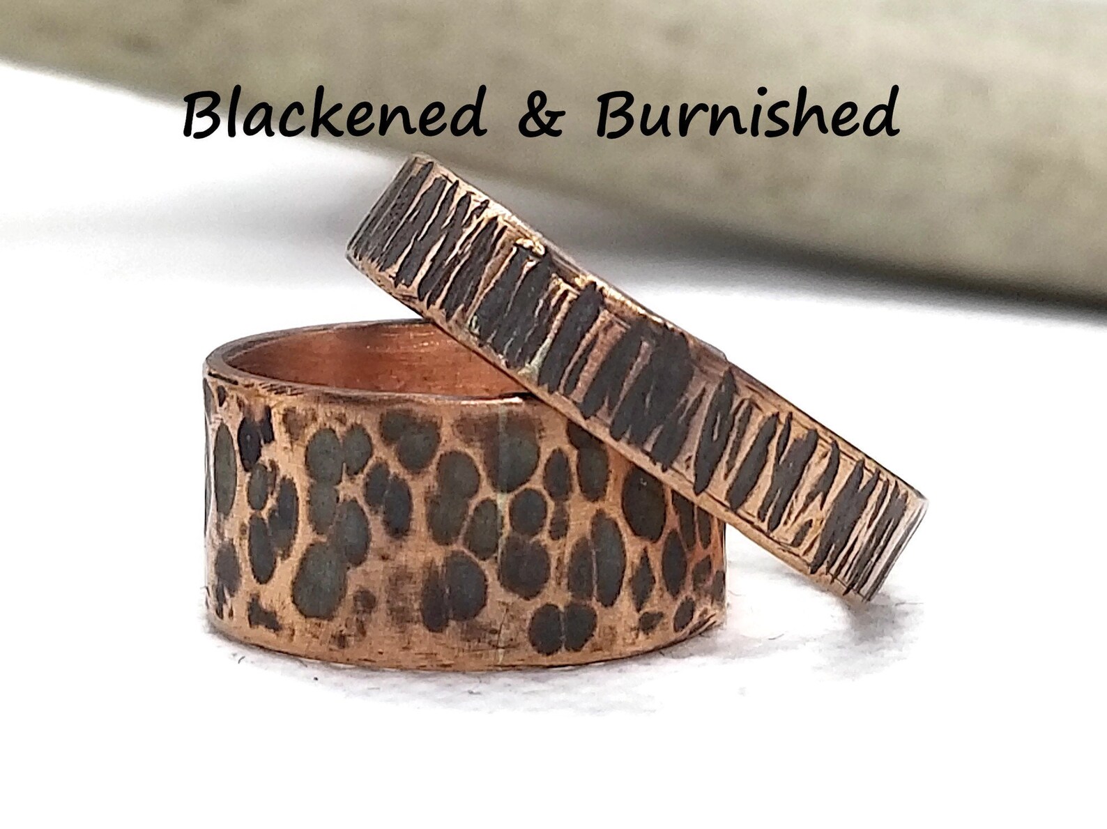 Blackened Hammered Copper Ring Men's Copper Ring Unisex - Etsy