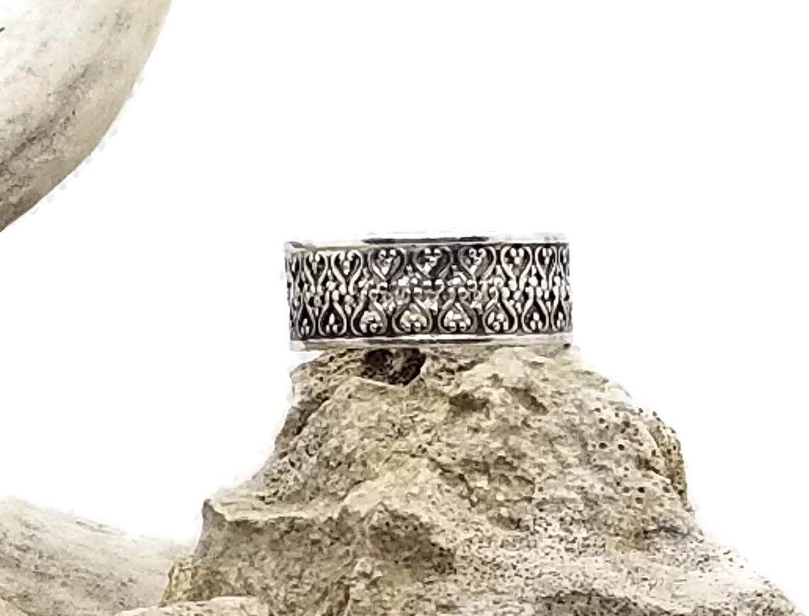 Filigree Ring Guards With Simple Gemstone Band Stacking Ring - Etsy