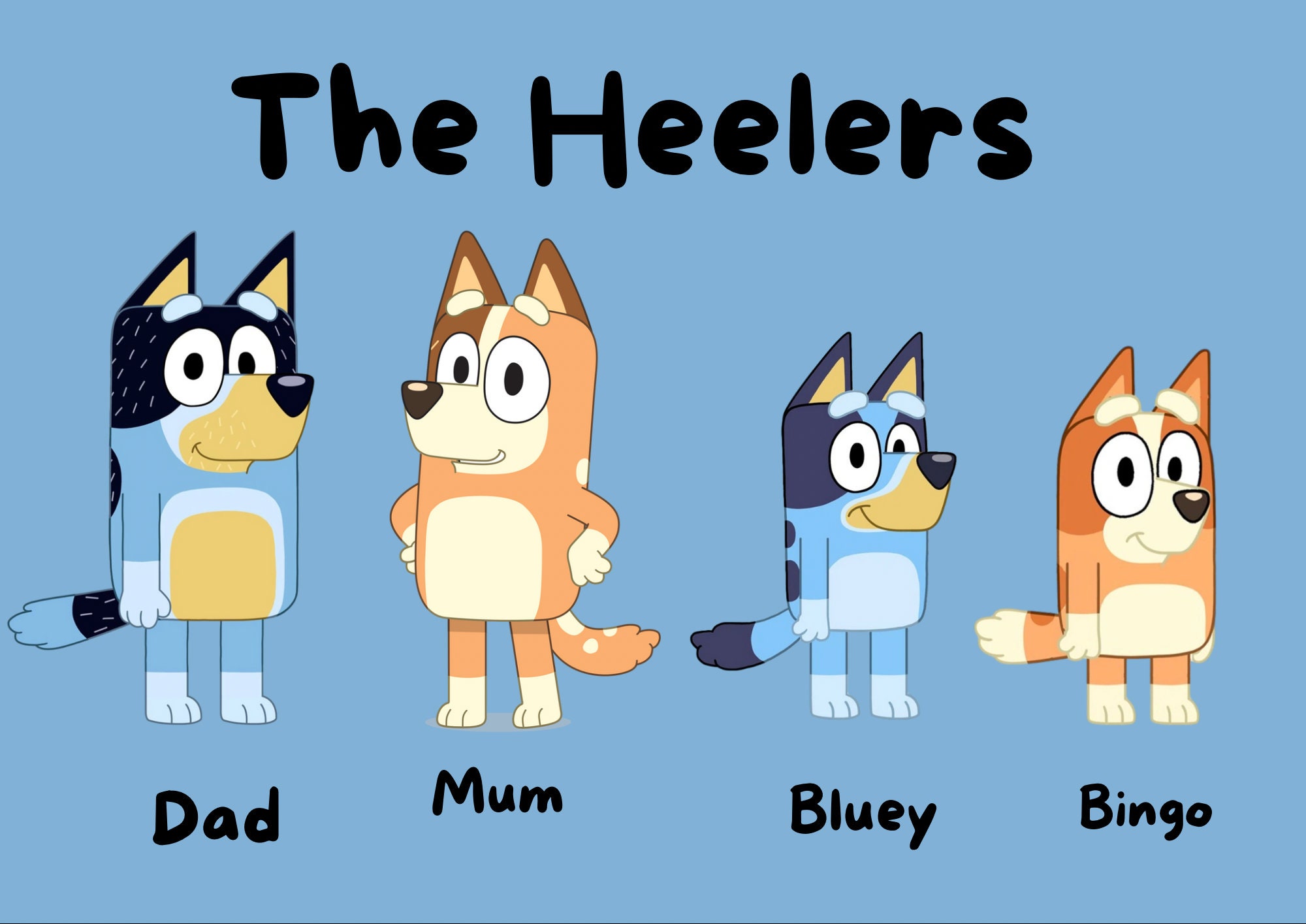 Personalised Family Bluey Poster A4 - Etsy Australia