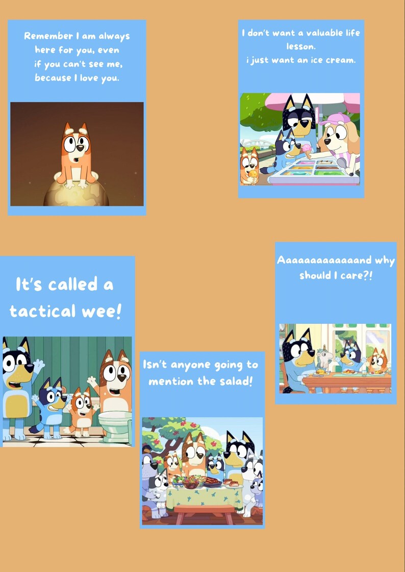 5x Bluey Wall Posters - Etsy