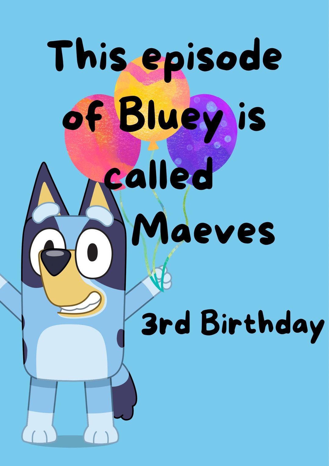 Bluey Birthday Poster - Etsy