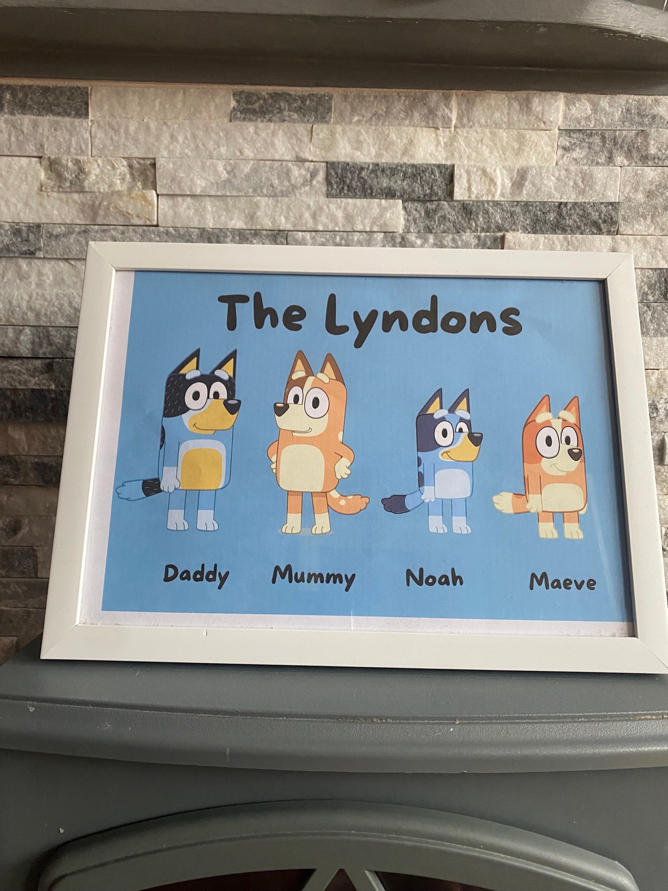 Personalised Family Bluey Poster A4 - Etsy Australia