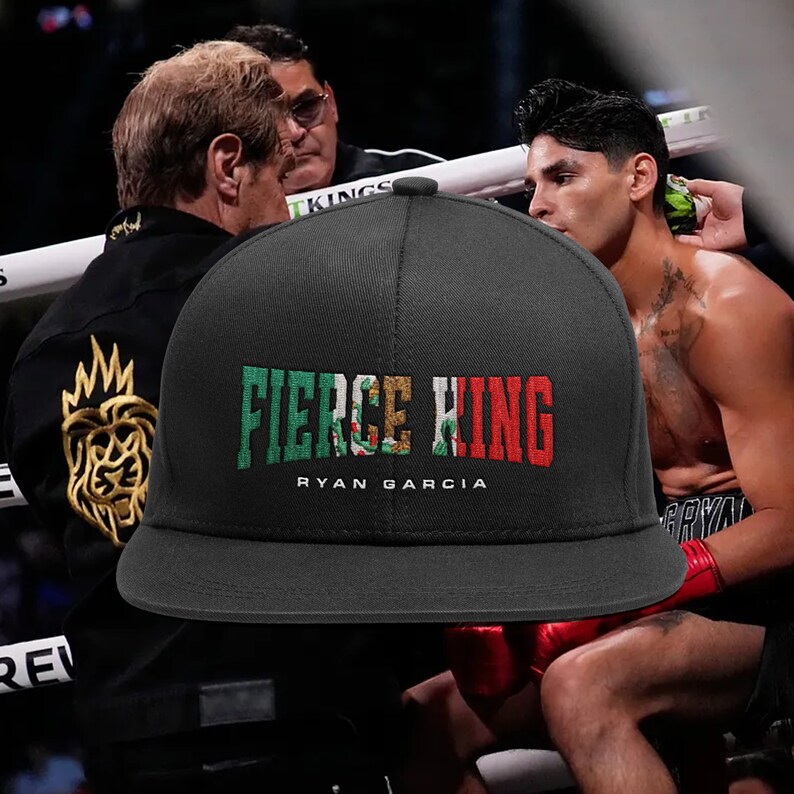 Ryan Garcia 'FIERCE KING' Embroidered Snapback Cap Mexican Flag Colors ...