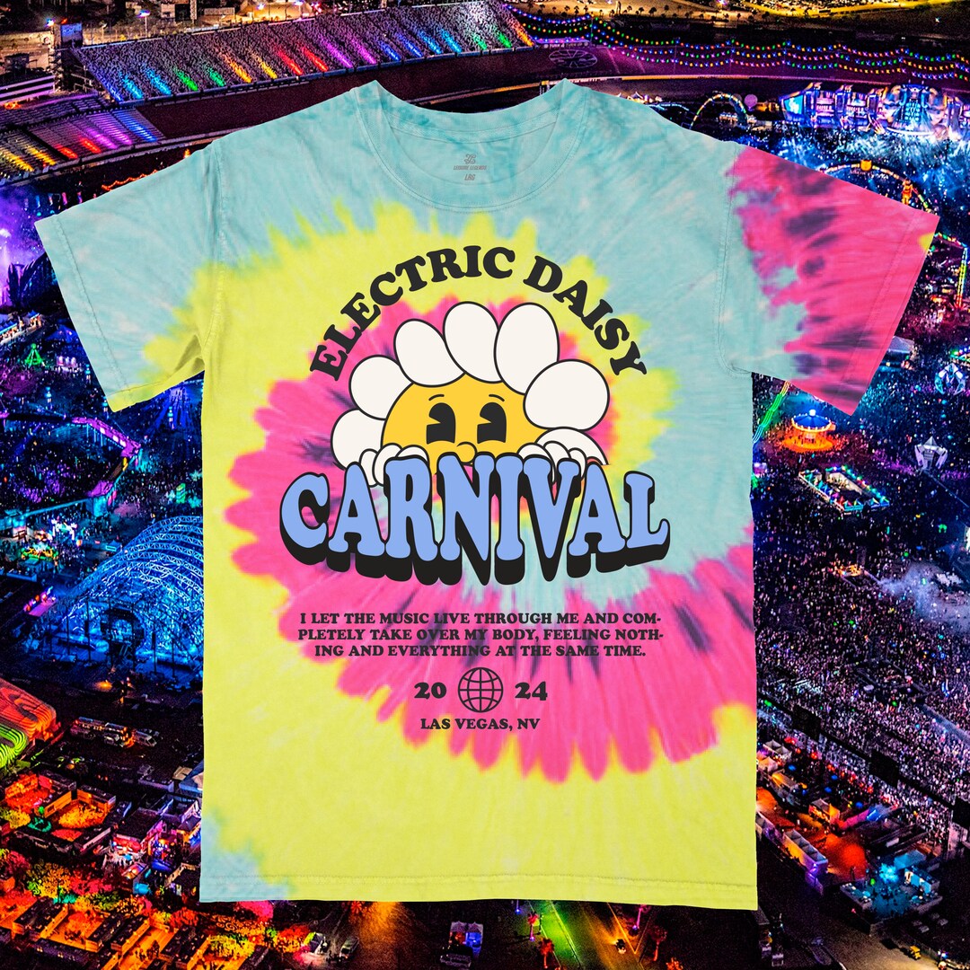 Electric Daisy Carnival EDC Rave Spiral Tie Dye Hippy PLUR T-shirt ...