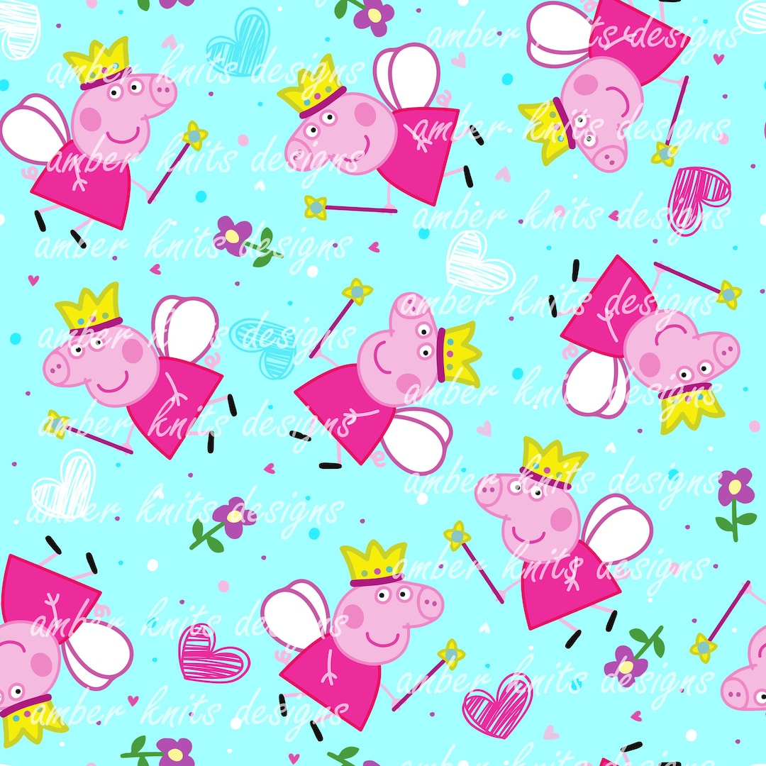 Valentine's Day Girly Pig Seamless File, Hearts, Fairies, Love Day ...