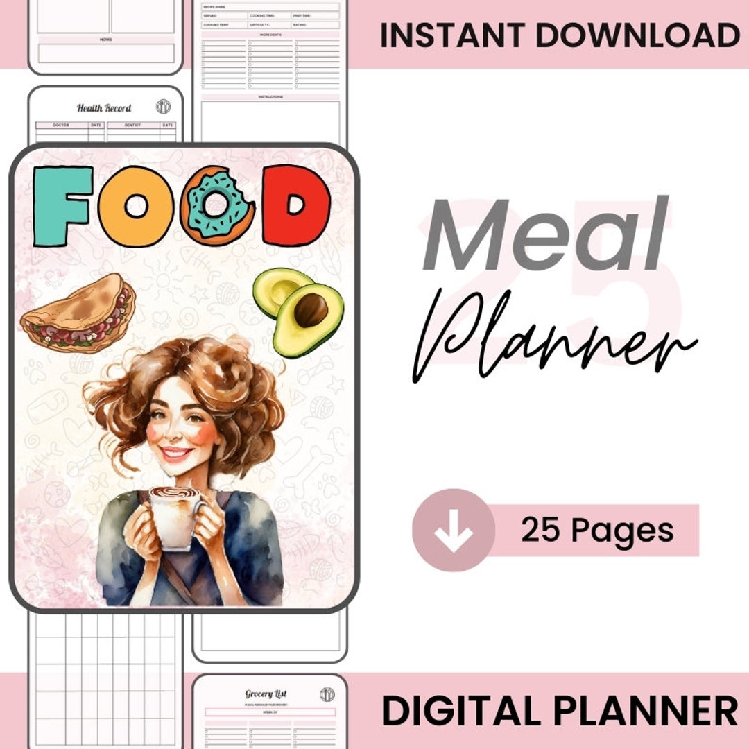 Meal Planner and Grocery List / Shopping List / Food Prep / Printable ...