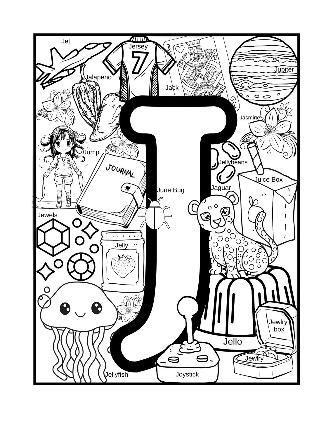 26 Alphabet Coloring Pages Digital Print Pages - Etsy