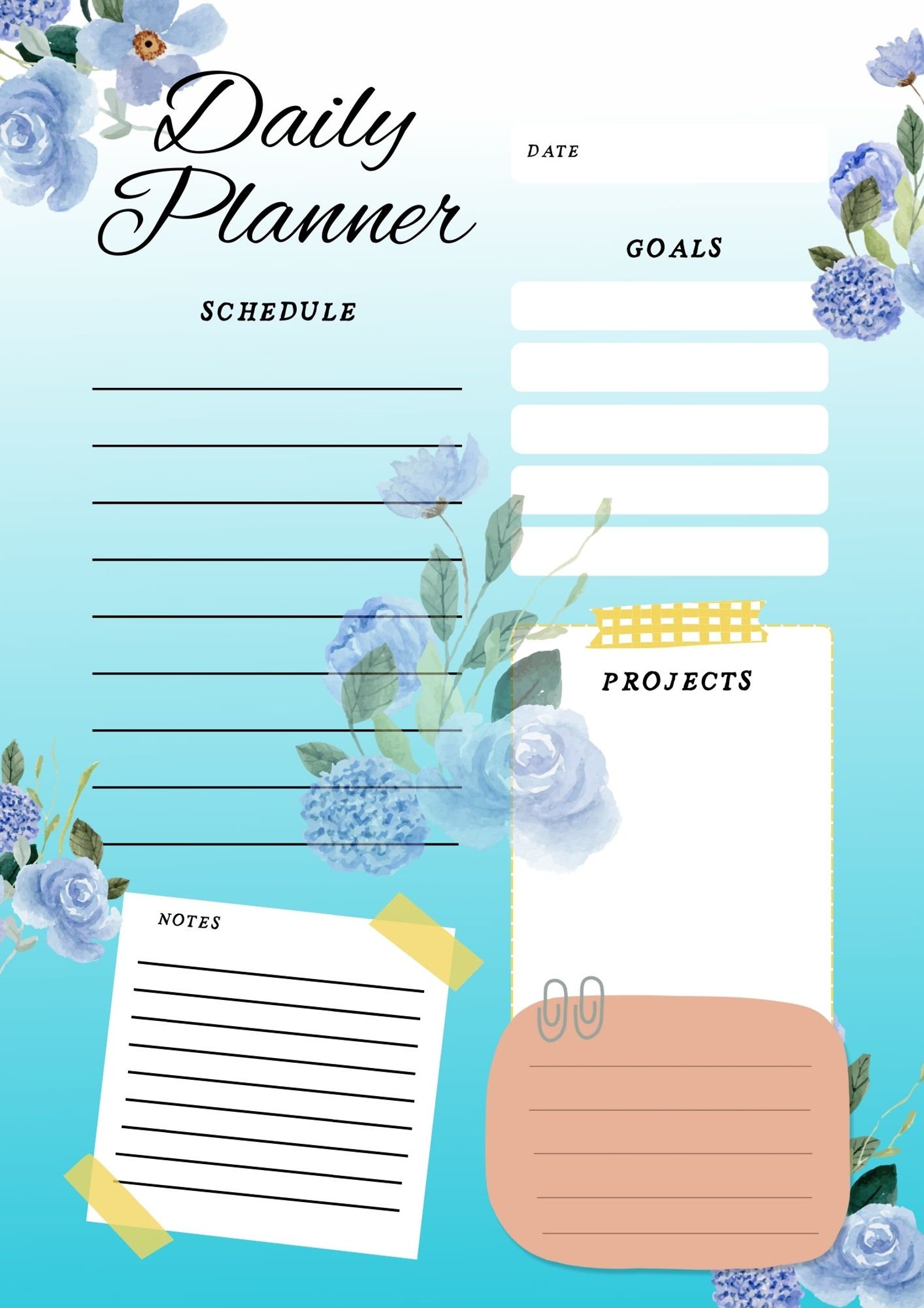 Bright Floral Planner Digital Prints Pages - Etsy
