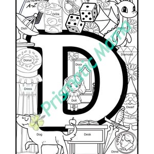 26 Alphabet Coloring Pages - Digital Print Pages - Etsy