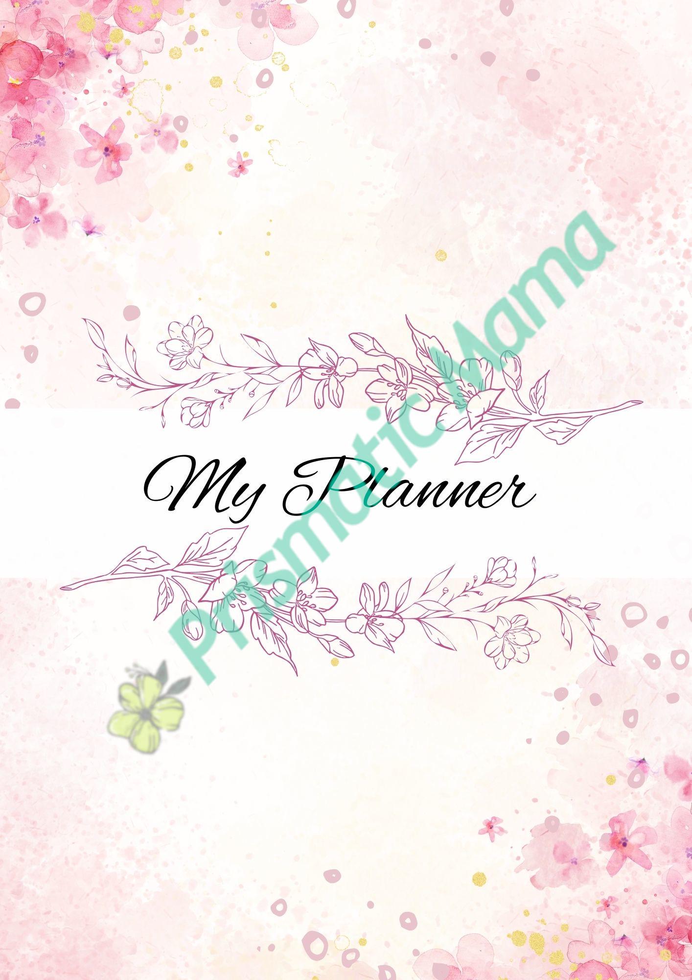 Bright Floral Planner Digital Prints Pages and Editable Canva Template ...