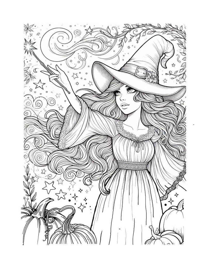 Witch Halloween Coloring Book - "everything Witchy" - Digital Print ...