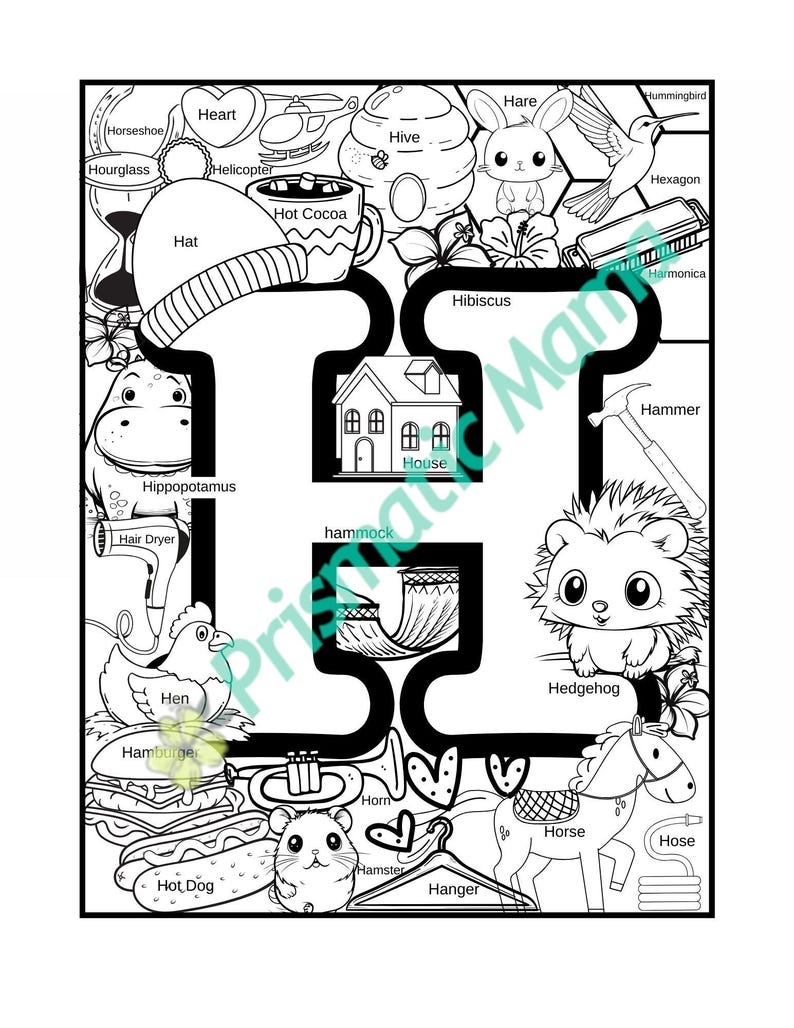 26 Alphabet Coloring Pages Digital Print Pages - Etsy