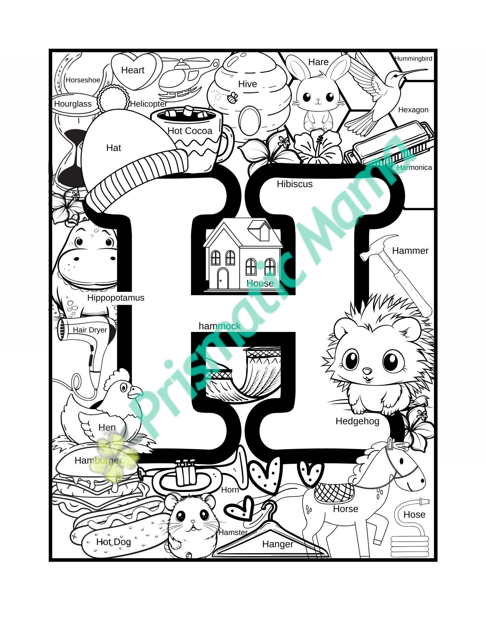 26 Alphabet Coloring Pages Digital Print Pages - Etsy