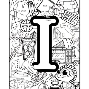 26 Alphabet Coloring Pages Digital Print Pages - Etsy