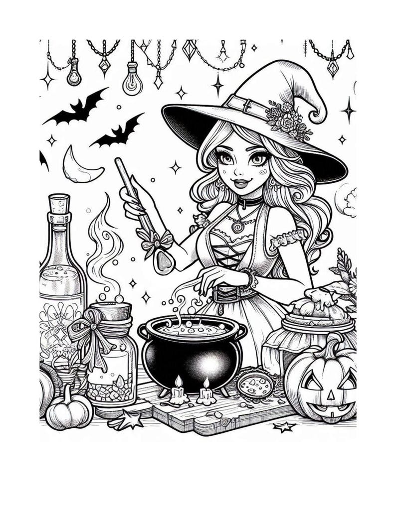 Witch Halloween Coloring Book - "everything Witchy" - Digital Print ...