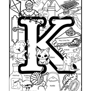 26 Alphabet Coloring Pages Digital Print Pages - Etsy